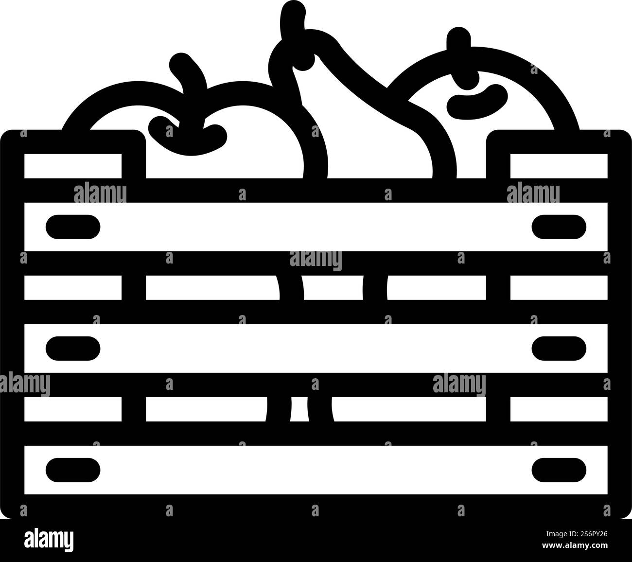 fruits in box line icon vector. fruits in box sign. isolated contour ...