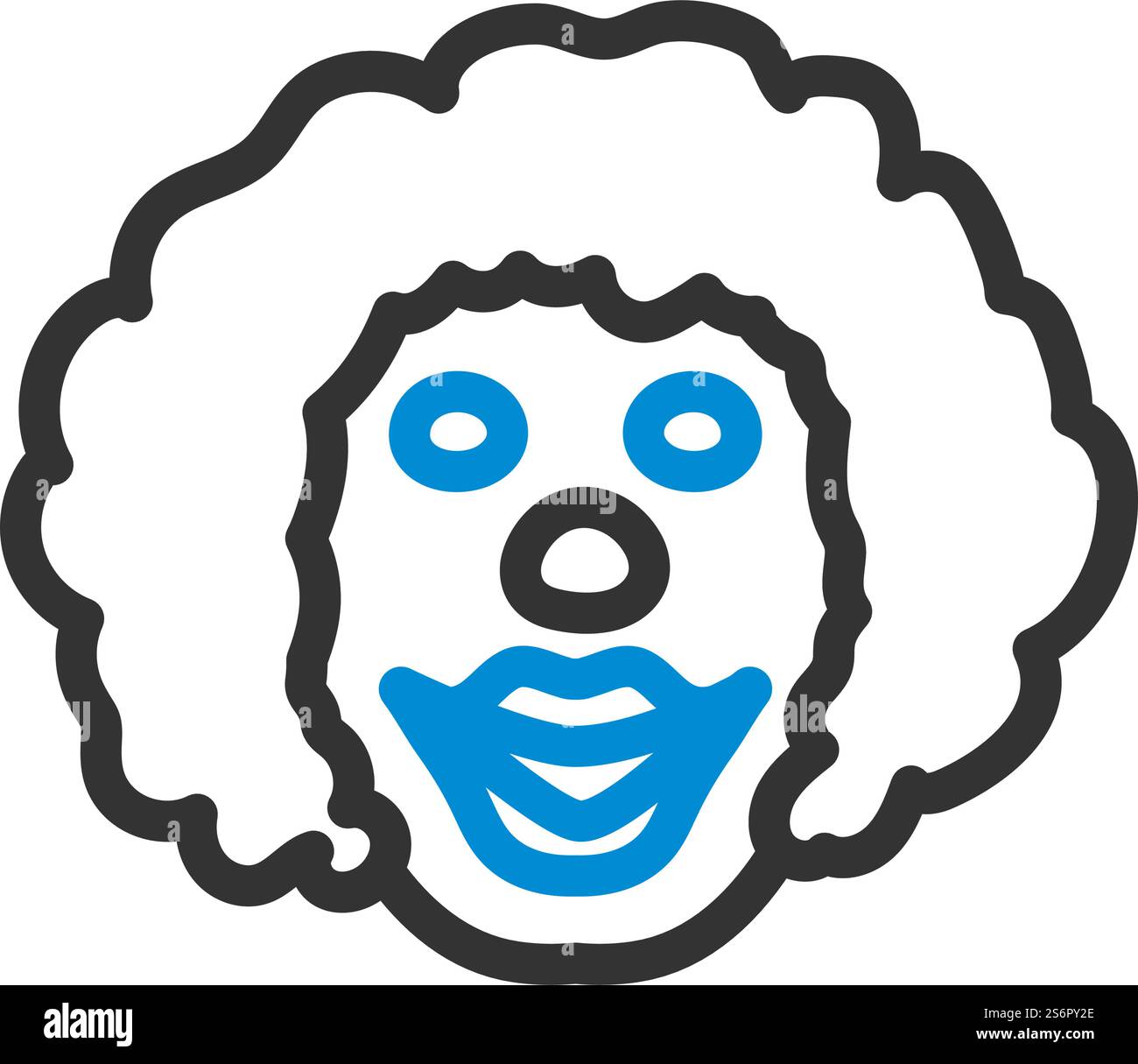 Party Clown Face Icon. Editable Bold Outline With Color Fill Design ...