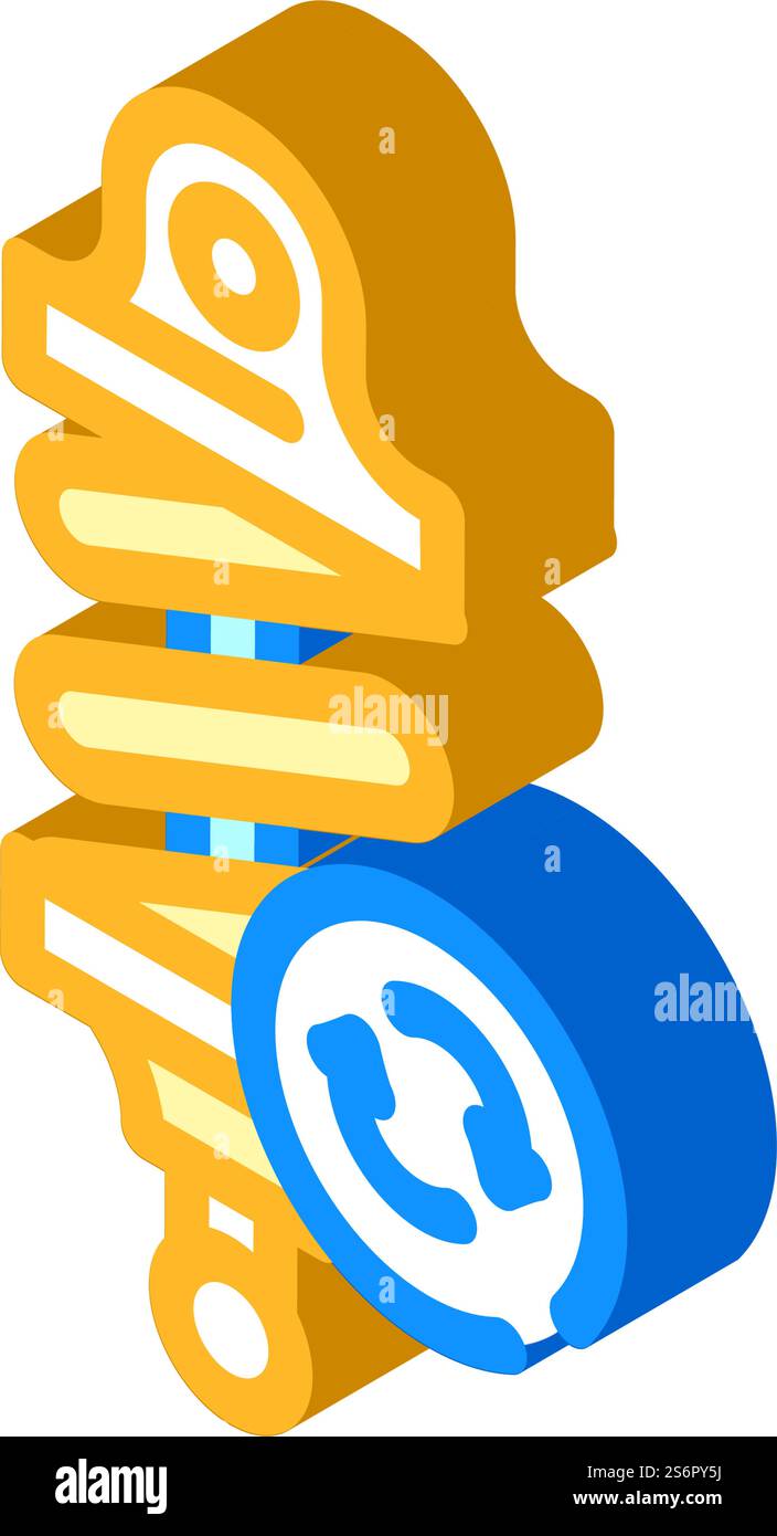 replacing shock absorber isometric icon vector. replacing shock ...