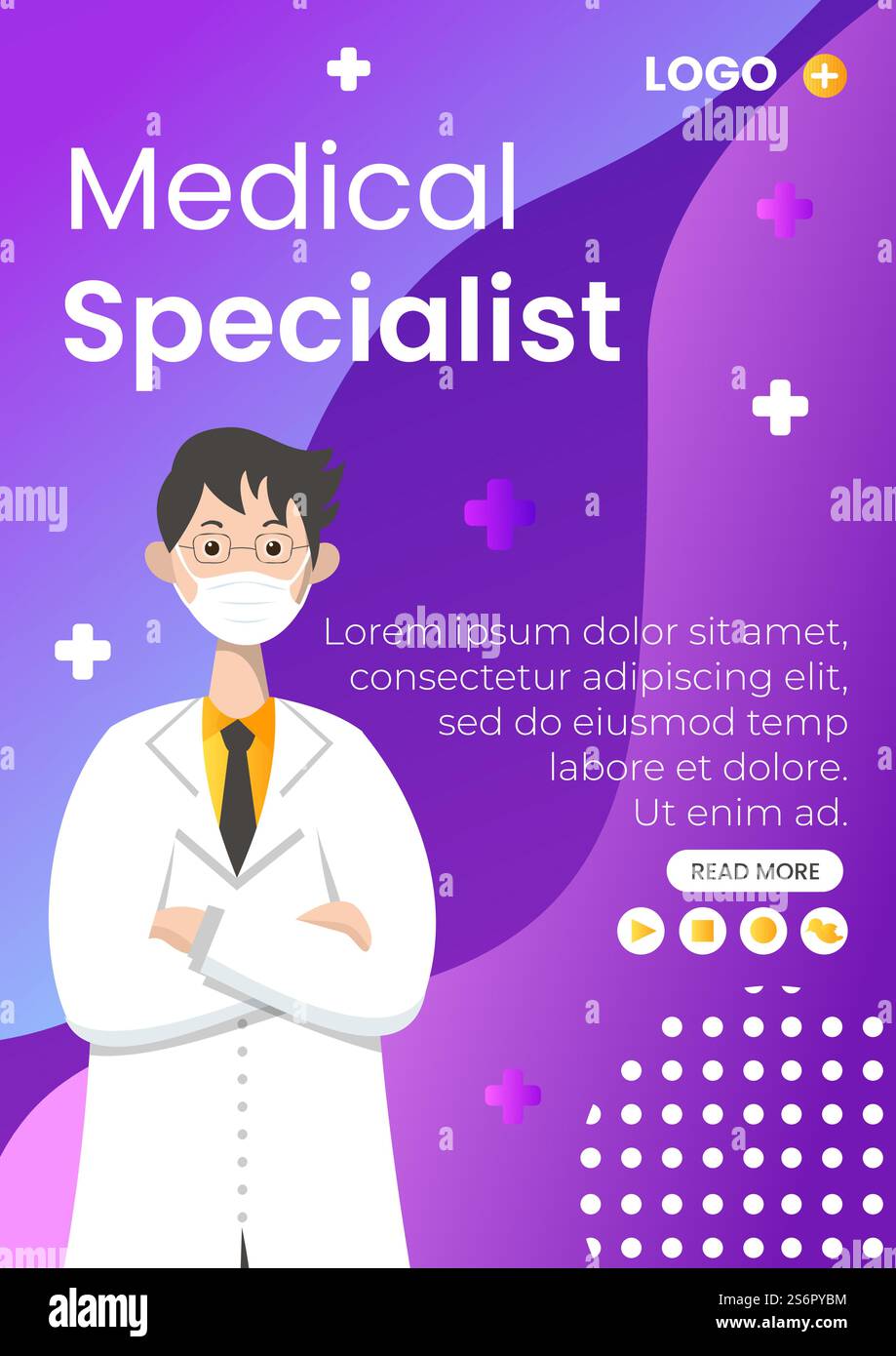 Medical Healthcare Flyer Template Flat Design Illustration Editable of ...