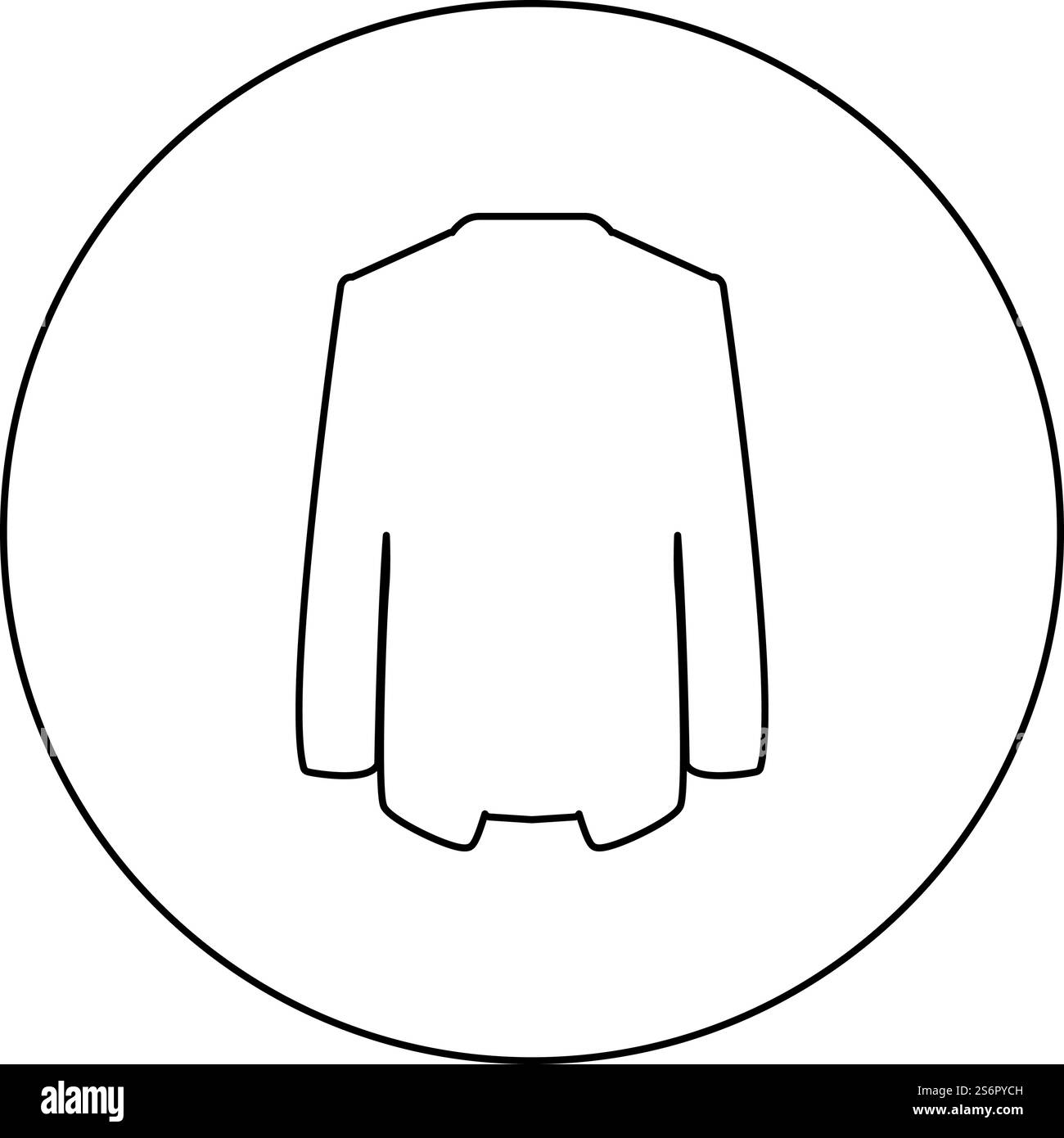 Jacket coat icon in circle round black color vector illustration image ...