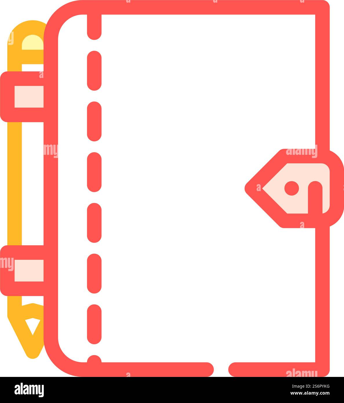 diary with pen color icon vector. diary with pen sign. isolated symbol ...