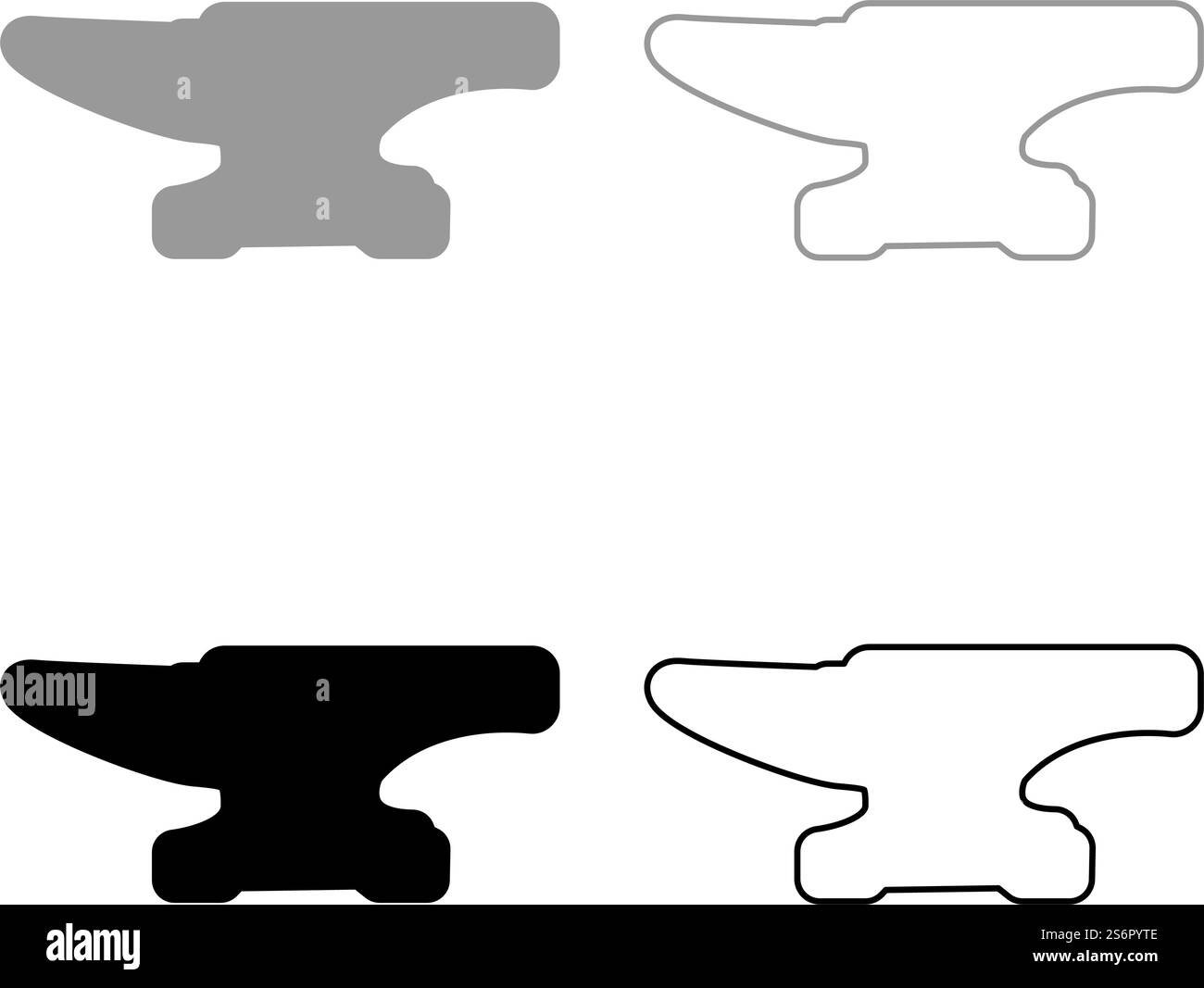Anvil set icon grey black color vector illustration image simple flat ...