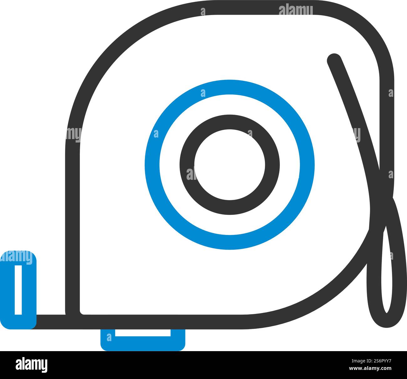 Icon Of Constriction Tape Measure Editable Bold Outline With Color Fill Design Vector