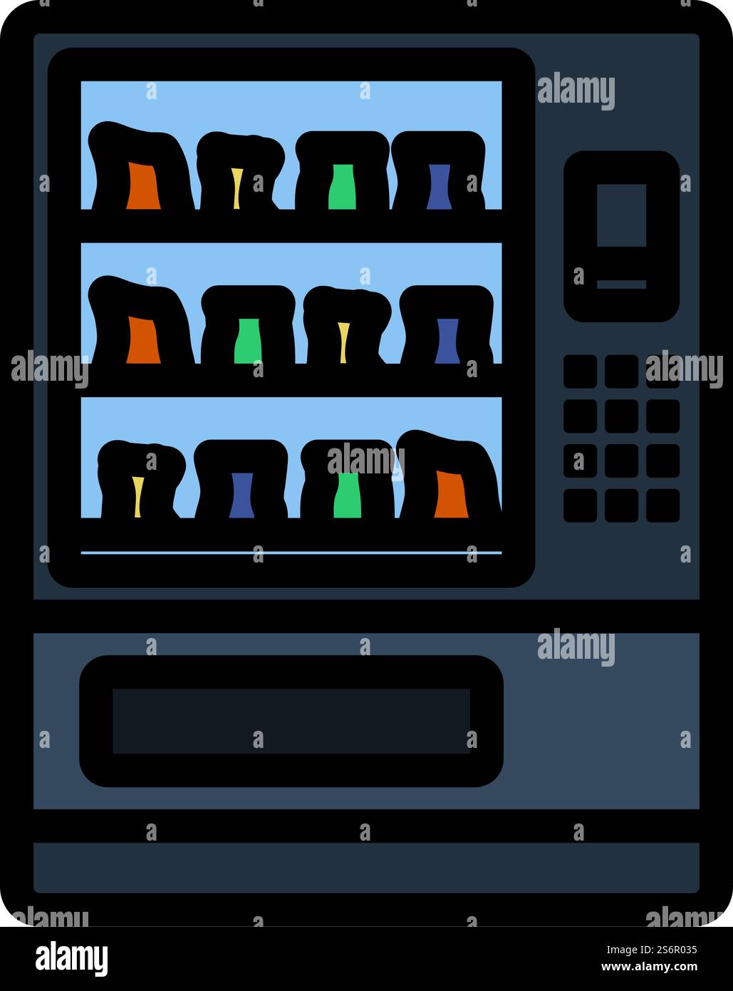 Icon Of Food Selling Machine. Editable Bold Outline With Color Fill ...