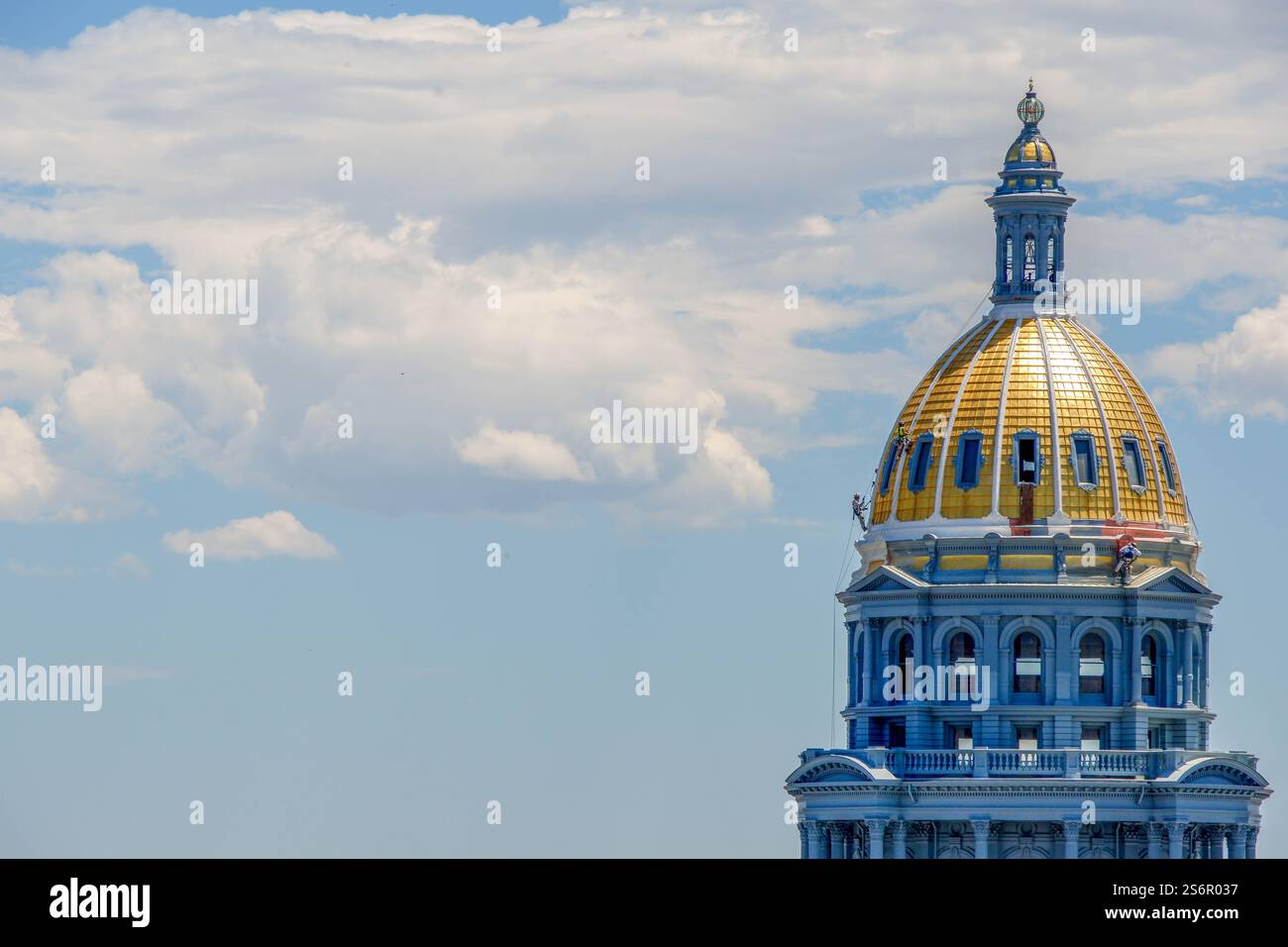The gold dome of the Colorado Capitol in Denver, Colorado. The dome is ...