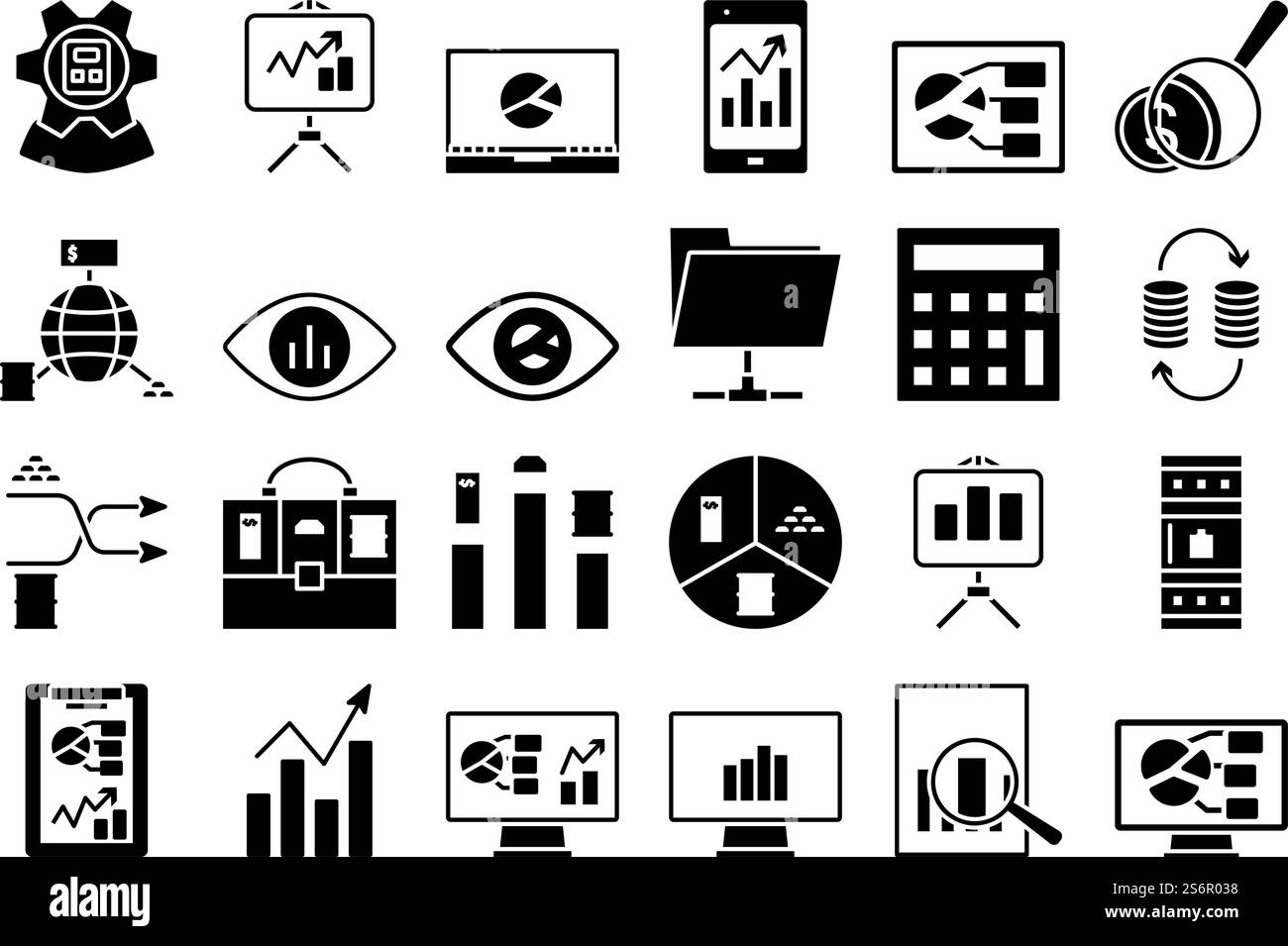 Analytics Icon Set. Fully editable vector illustration. Text expanded ...