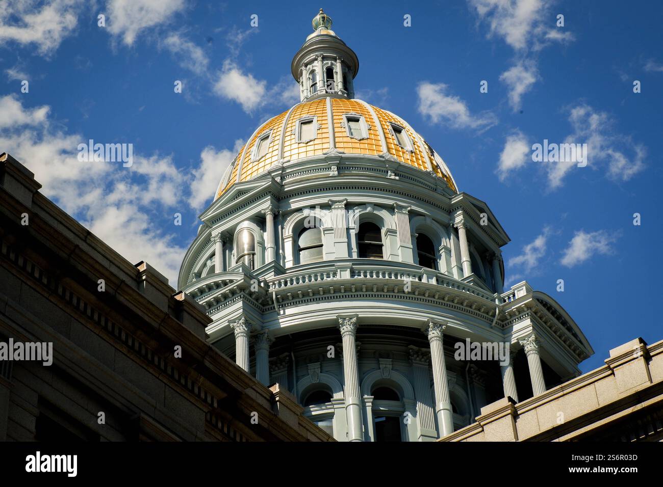 The gold dome of the Colorado Capitol in Denver, Colorado. The dome is ...