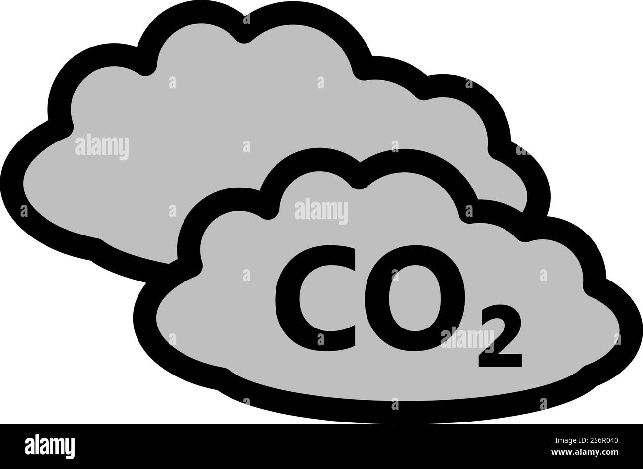 CO 2 Cloud Icon. Editable Bold Outline With Color Fill Design. Vector ...