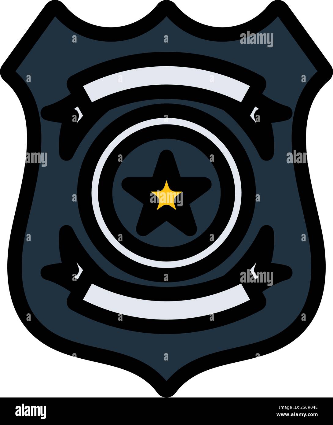 Police Badge Icon. Editable Bold Outline With Color Fill Design. Vector ...