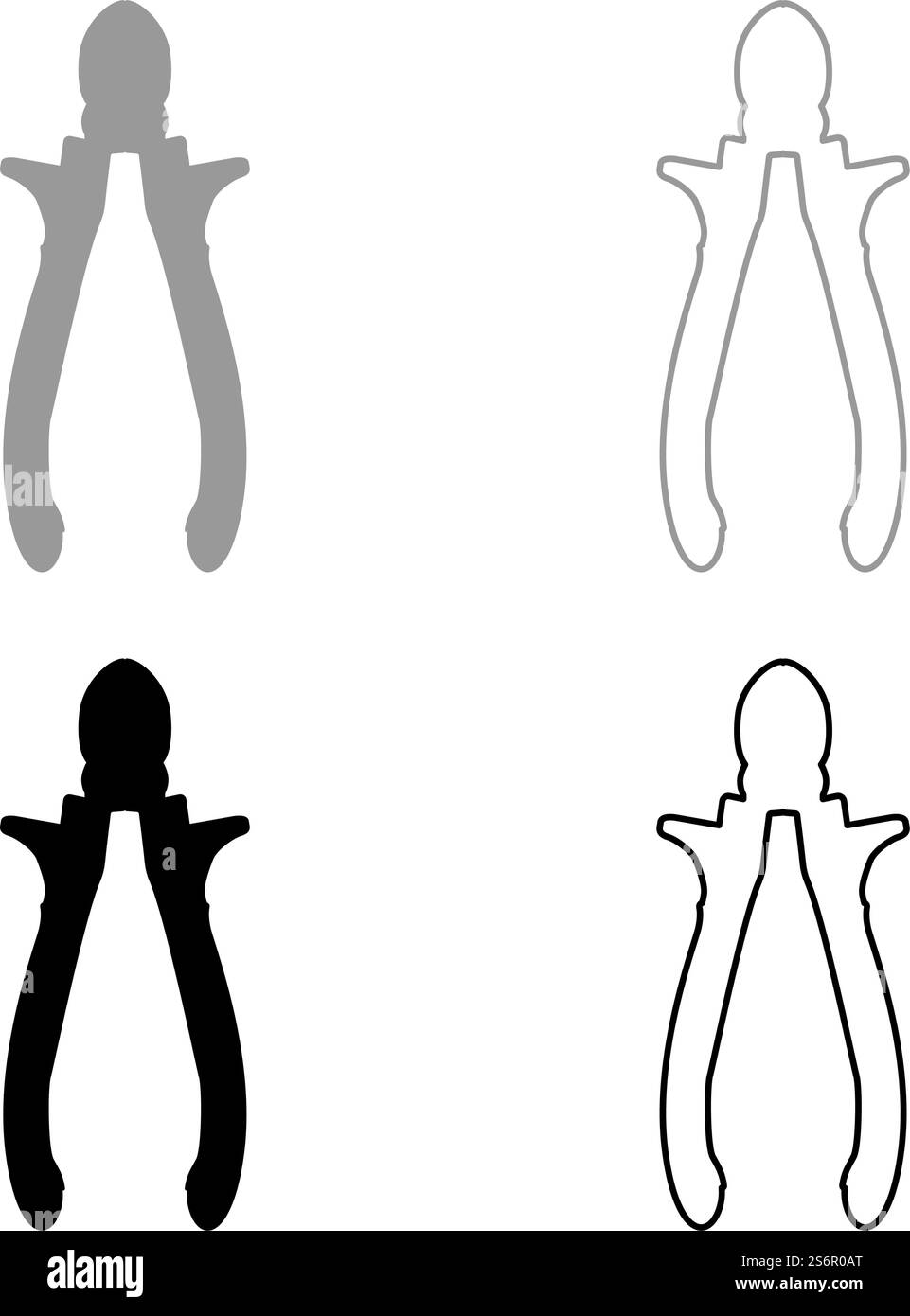 Cutting pliers side cutter hand tools for cutting wires set icon grey ...