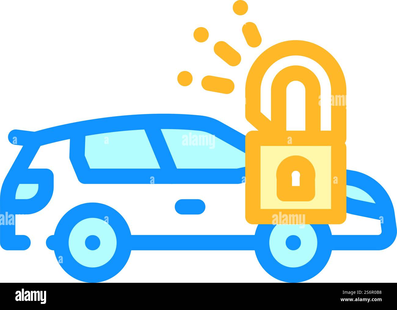 unlocking car color icon vector. unlocking car sign. isolated symbol ...