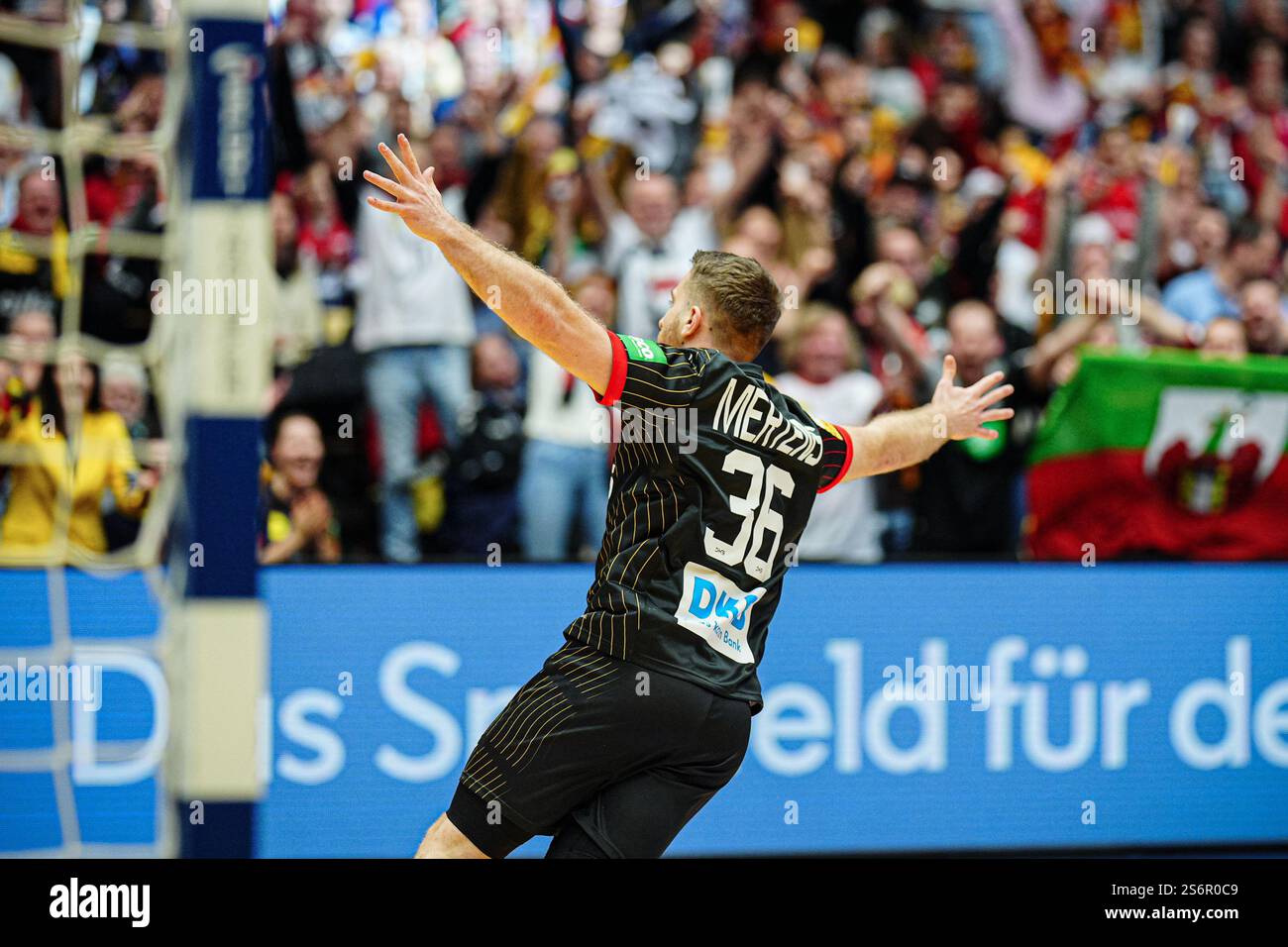 Torjubel Lukas Mertens (Deutschland, #36) DEN, Schweiz vs. Deutschland, Handball, IHF ...