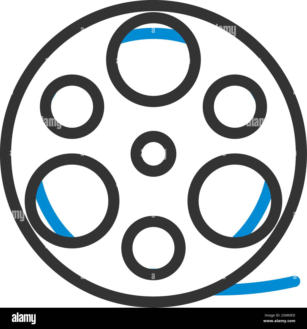 Film Reel Icon. Bold outline design with editable stroke width. Vector ...