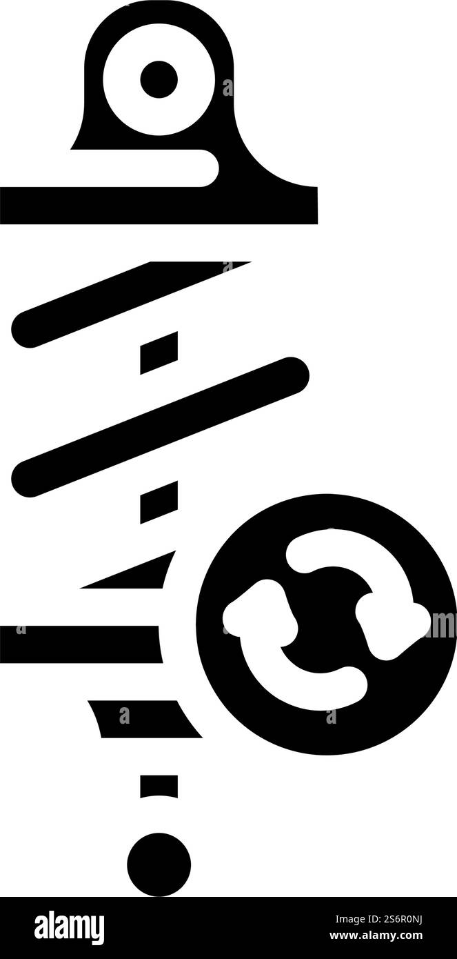 replacing shock absorber glyph icon vector. replacing shock absorber ...