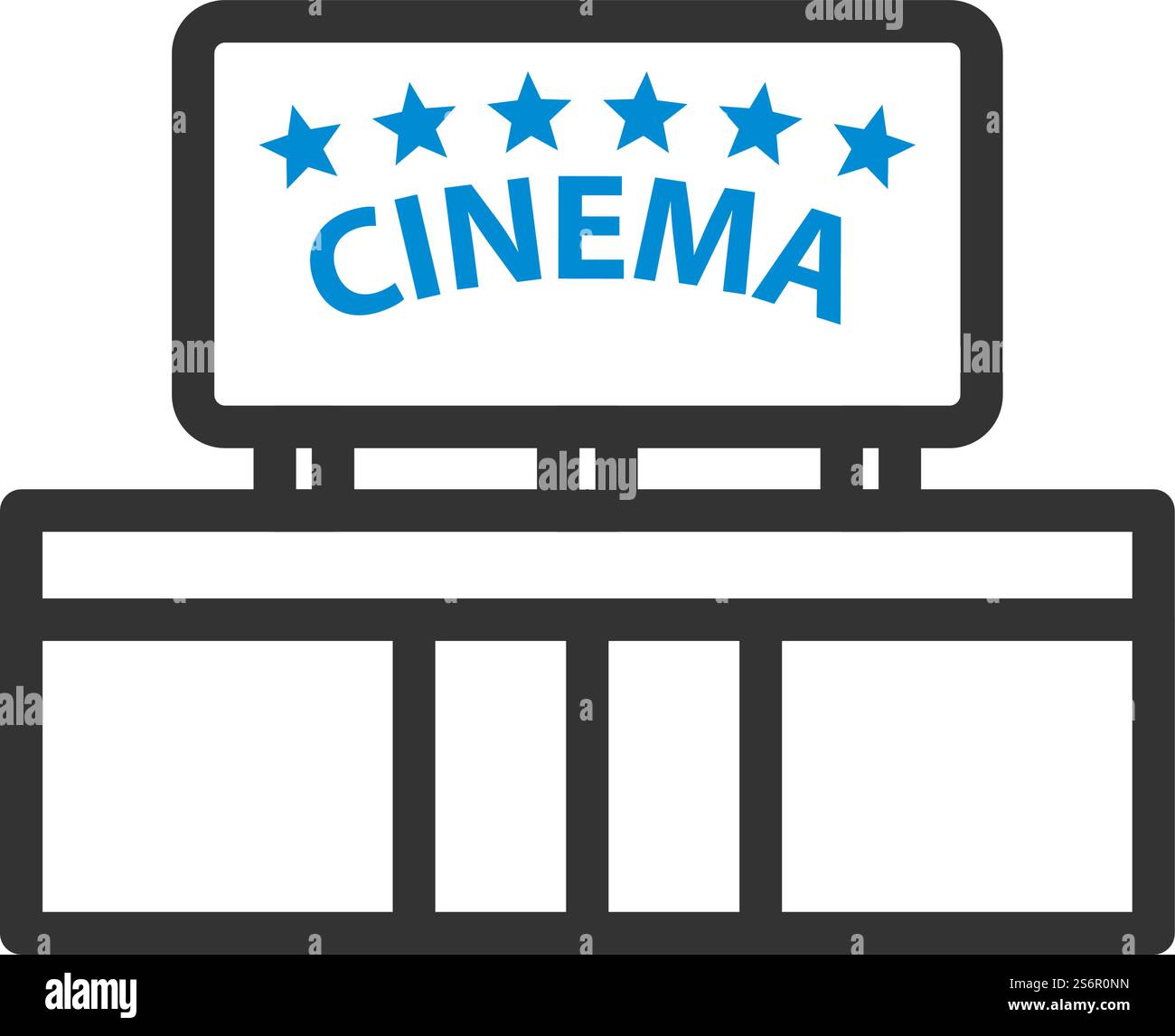 Cinema Entrance Icon. Editable Bold Outline With Color Fill Design ...