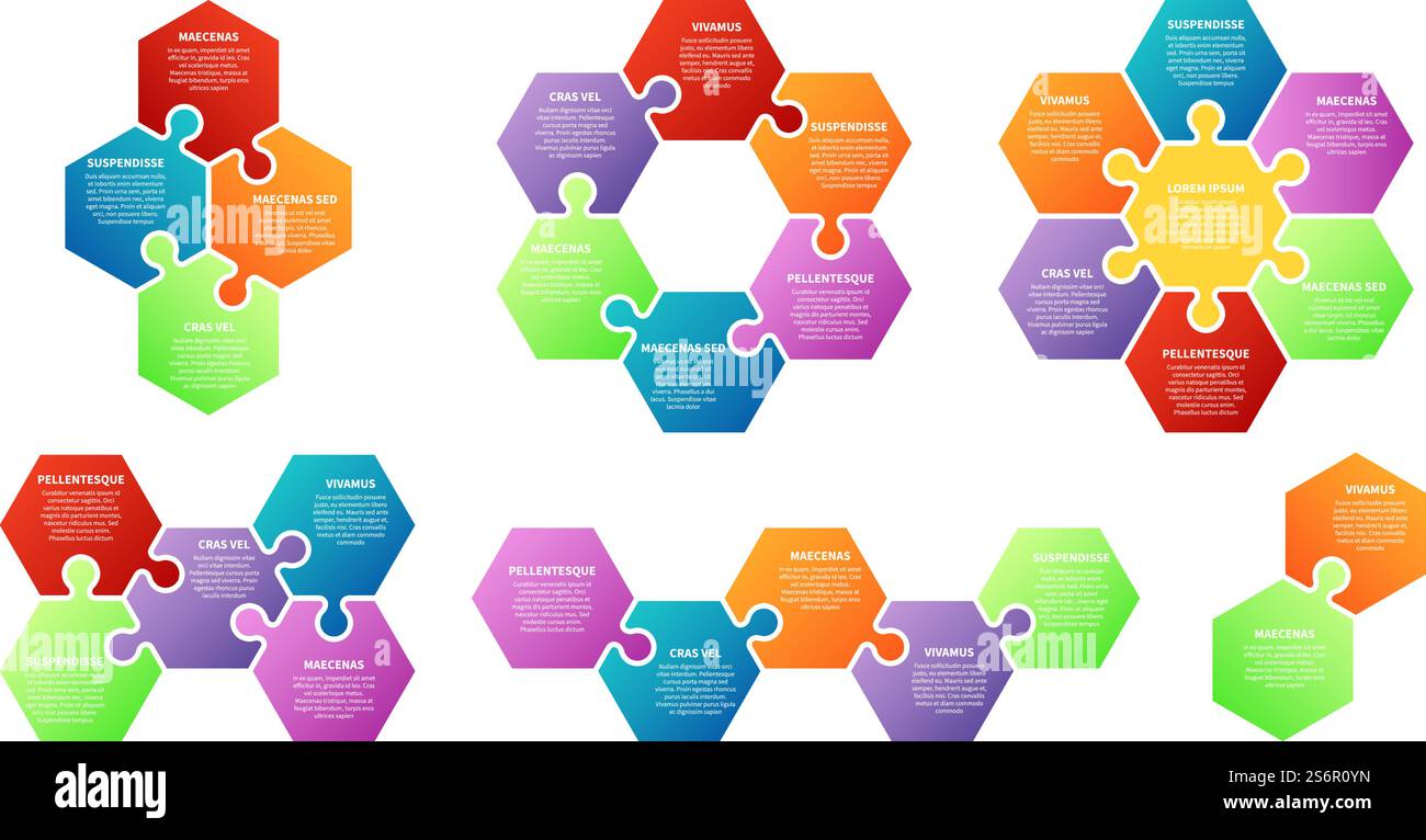 Puzzle infographic. Teamwork, collaboration metaphor. Isolated steps ...