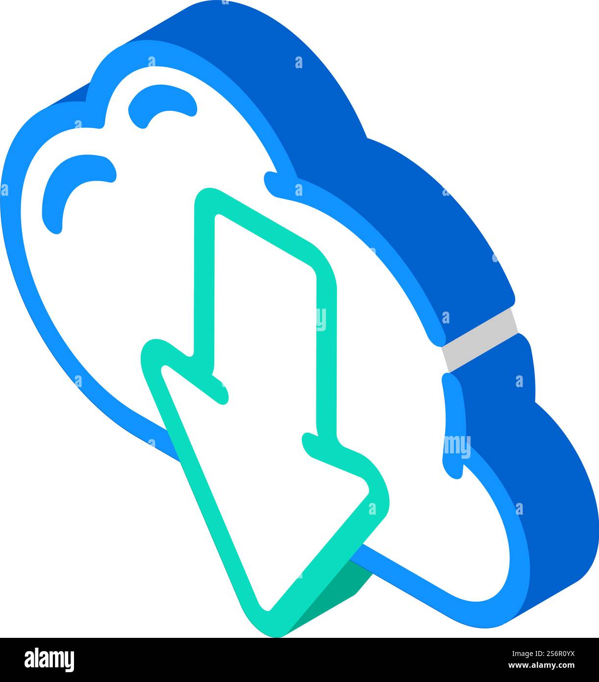 download file from cloud isometric icon vector. download file from ...