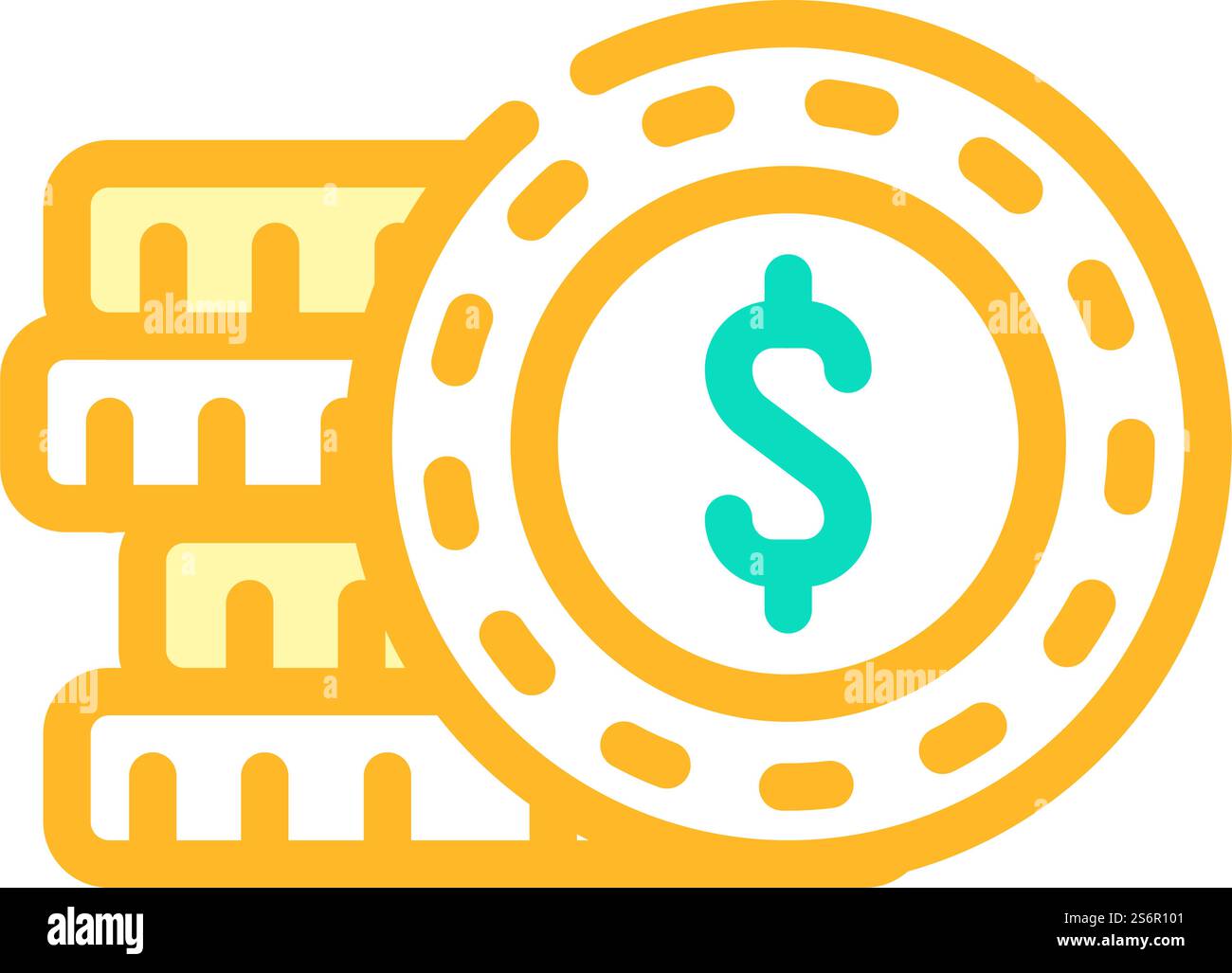 coin money color icon vector. coin money sign. isolated symbol ...