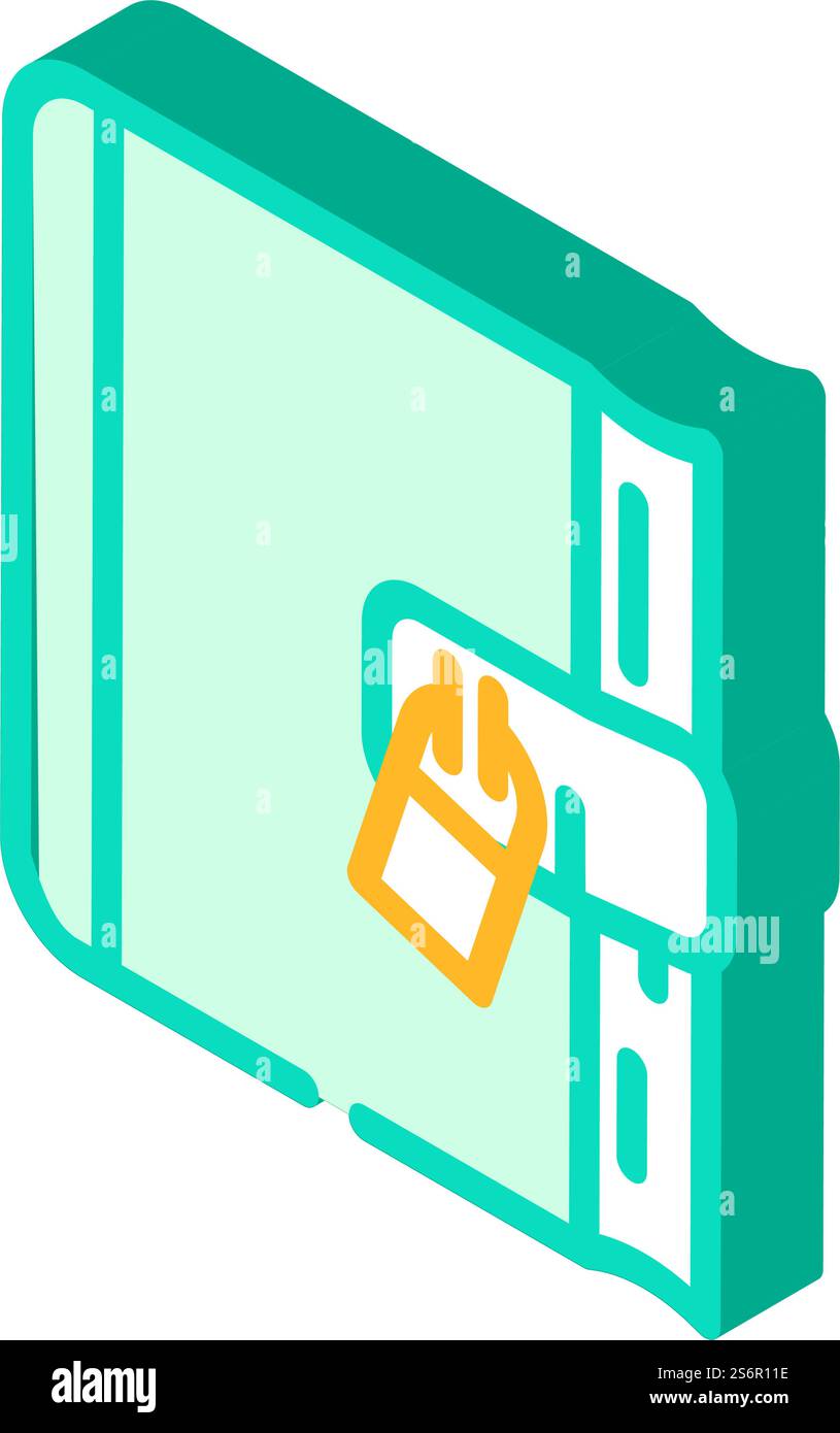 diary with lock isometric icon vector. diary with lock sign. isolated ...