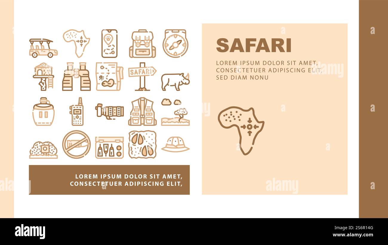 Safari African Hunting Vacation Landing Web Page Header Banner Template ...