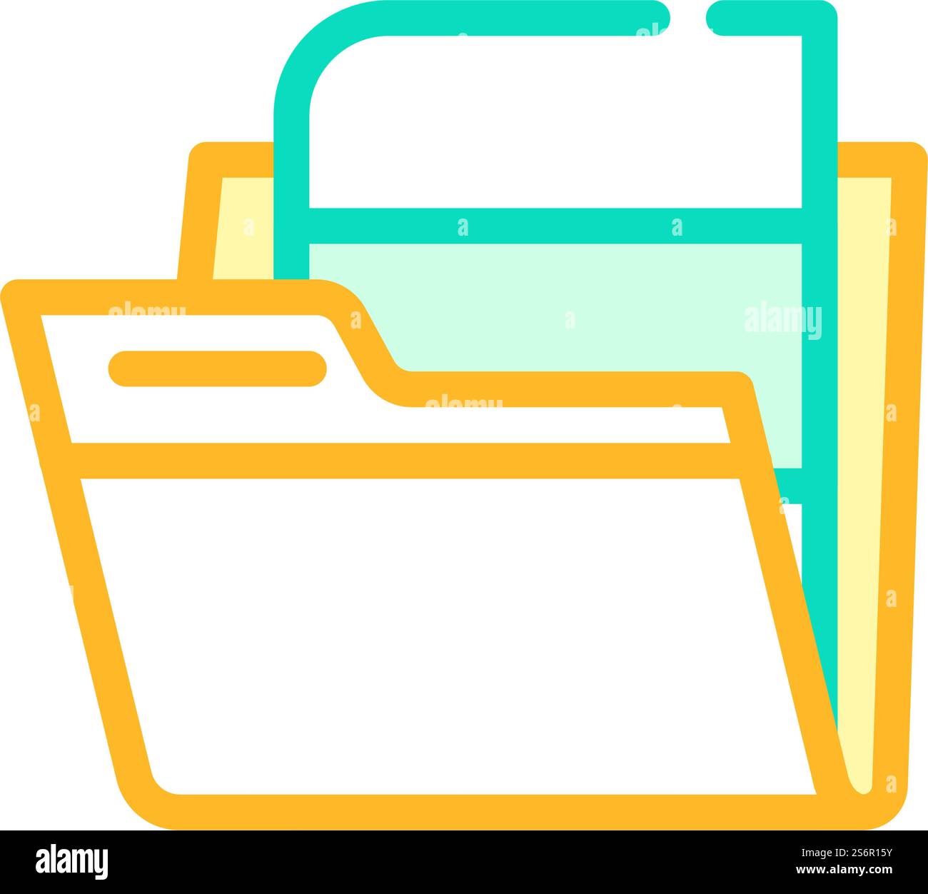 folder with digital file color icon vector. folder with digital file ...