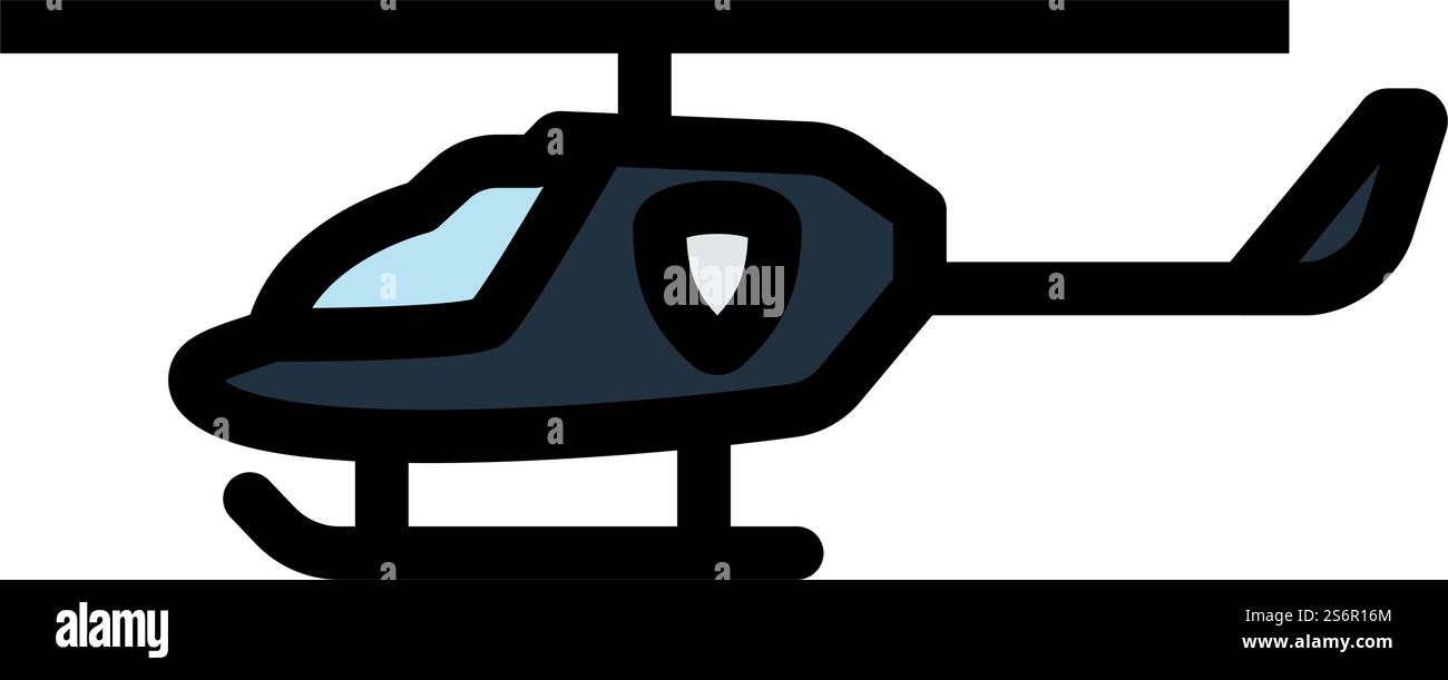 Police Helicopter Icon. Editable Bold Outline With Color Fill Design ...