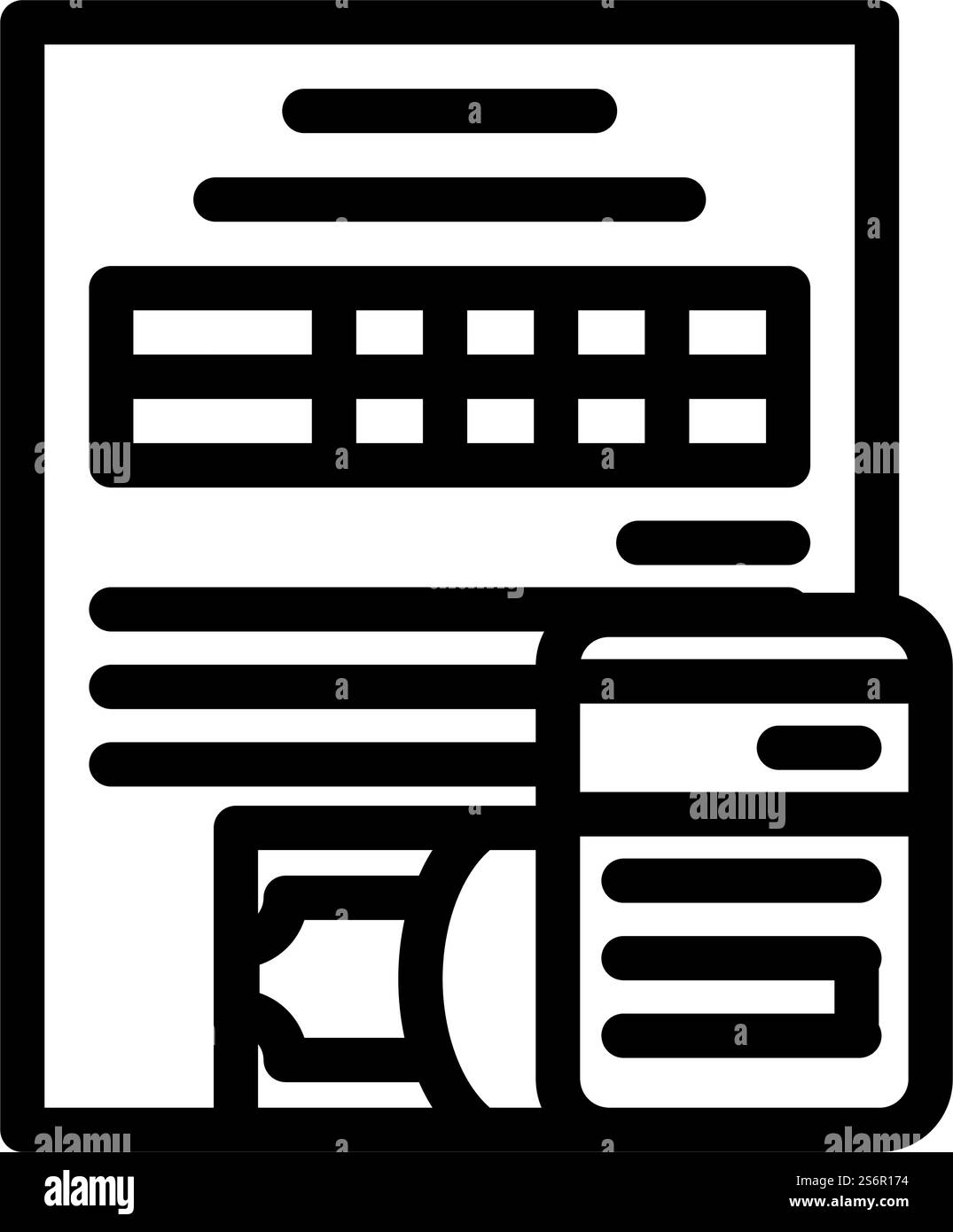 income money report line icon vector. income money report sign ...