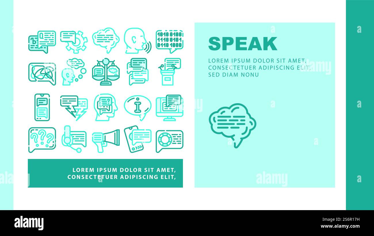 Speak Conversation And Discussion Landing Web Page Header Banner ...