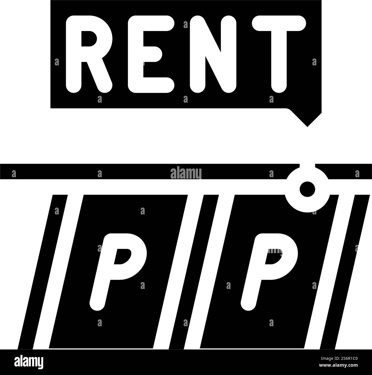 parking rent glyph icon vector. parking rent sign. isolated contour ...