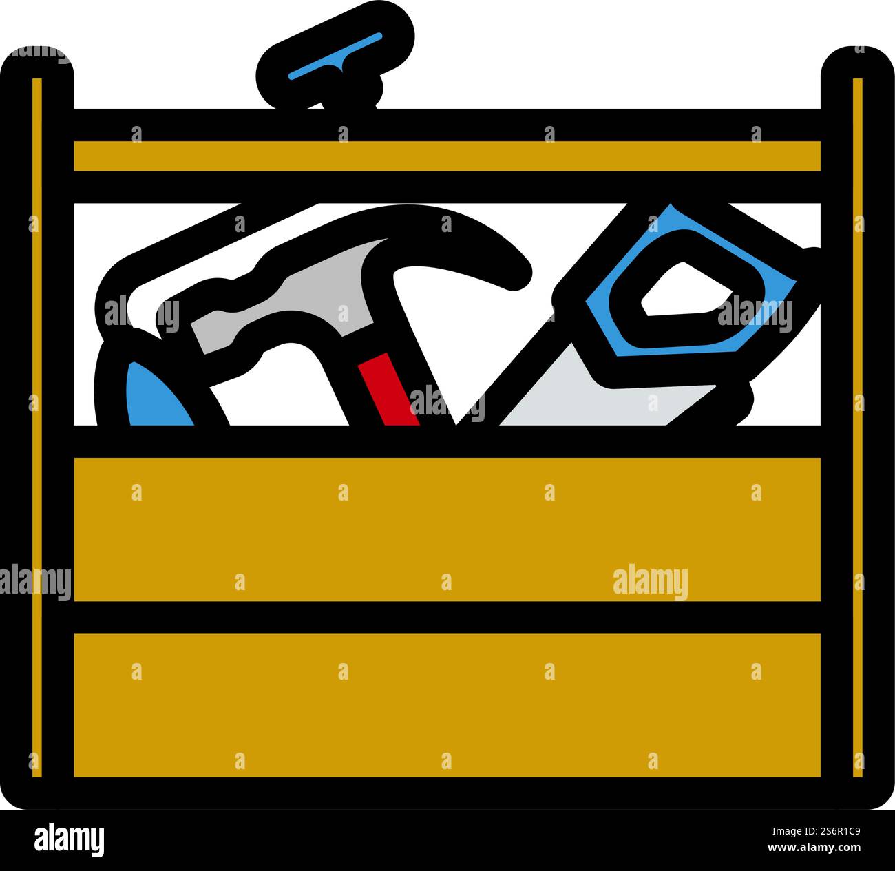 Retro Tool Box Icon. Editable Bold Outline With Color Fill Design ...