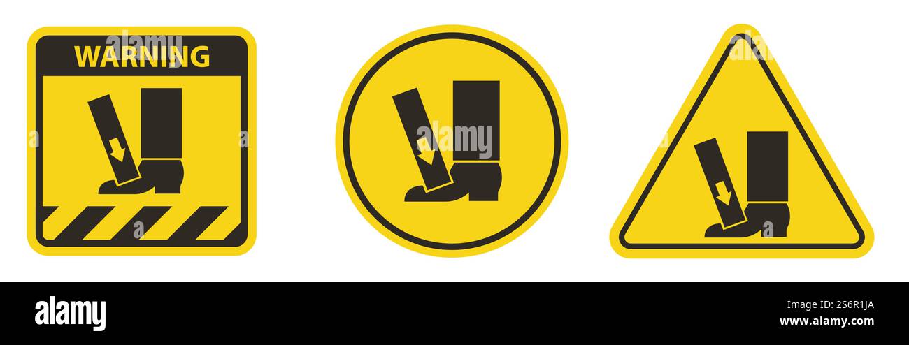 Foot Crush Force From Above Symbol Sign On White Background Stock ...