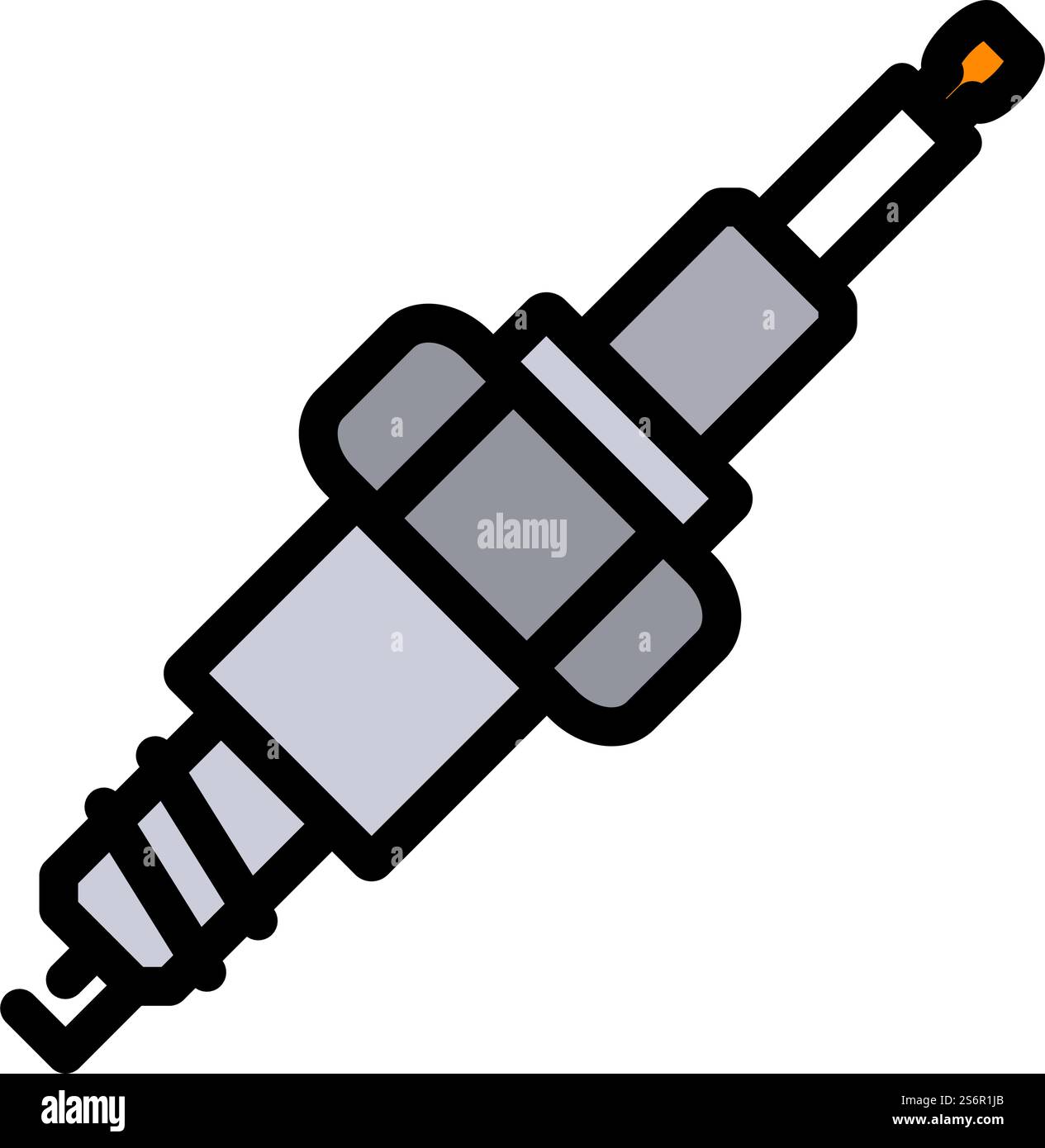 Spark Plug Icon. Editable Bold Outline With Color Fill Design. Vector ...