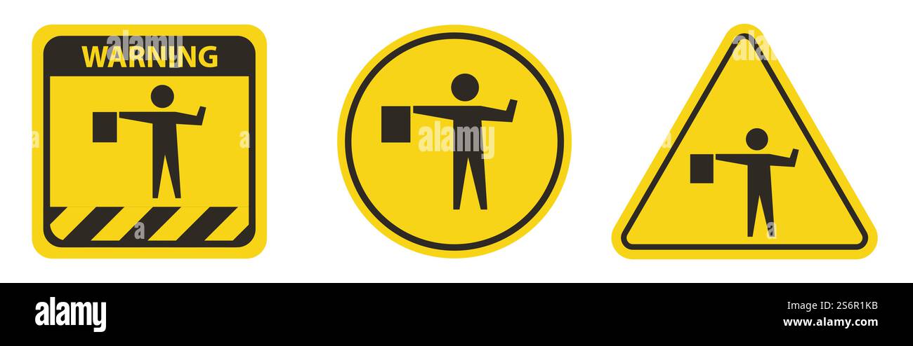 Flagger Ahead Symbol Sign Isolate on White Background,Vector ...