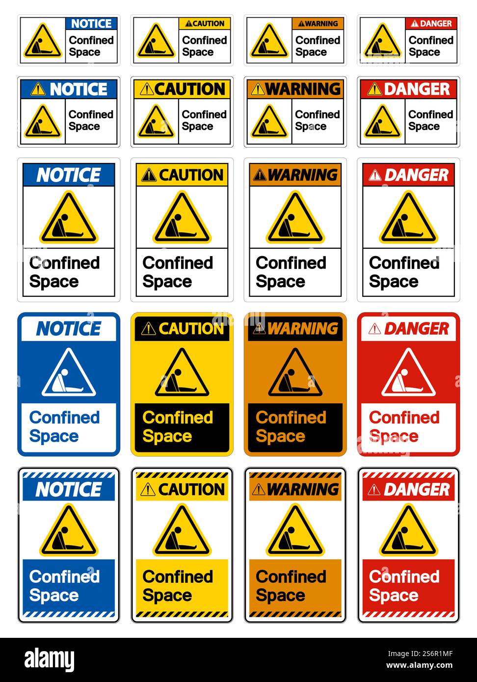 Caution Confined Space Symbol Sign Isolated On White Background Stock ...