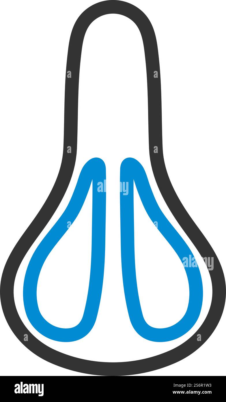 Bike Seat Icon Top View. Editable Bold Outline With Color Fill Design ...