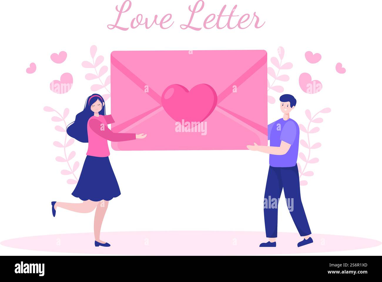 Love Letter Background Flat Illustration for Messages of Fraternity or ...