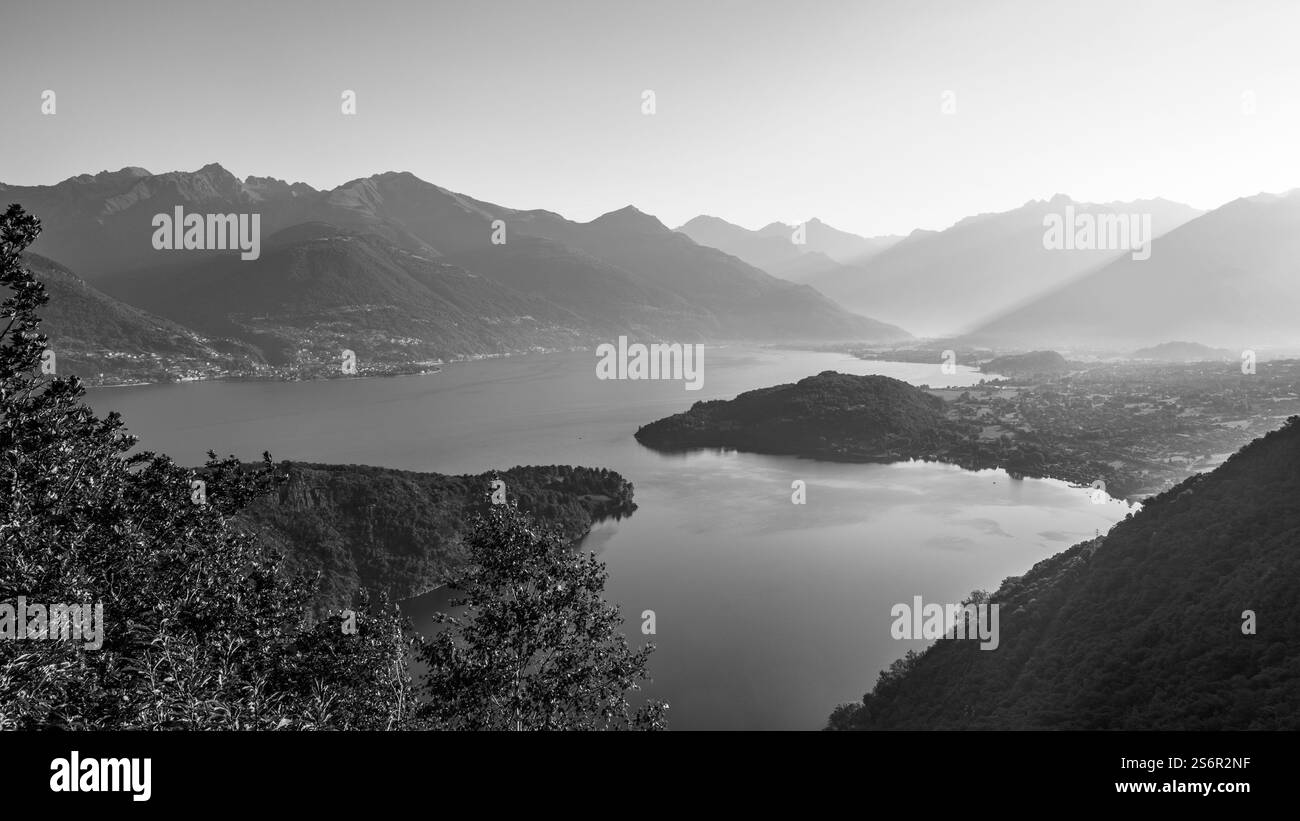 View mountains surrounding environment Black and White Stock Photos ...