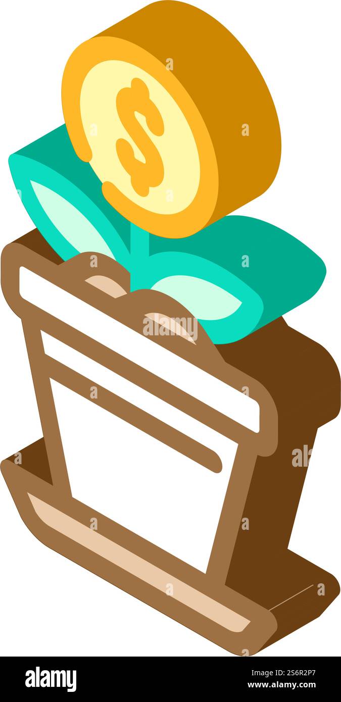 expense growing isometric icon vector. expense growing sign. isolated ...