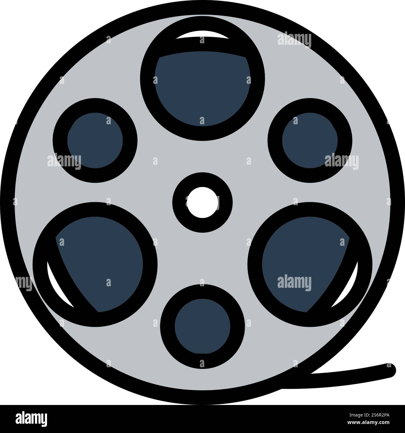 Film Reel Icon. Editable Bold Outline With Color Fill Design. Vector ...