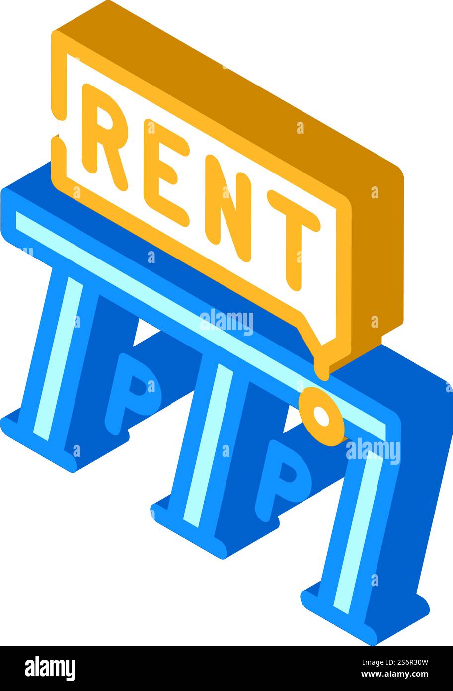 parking rent isometric icon vector. parking rent sign. isolated symbol ...