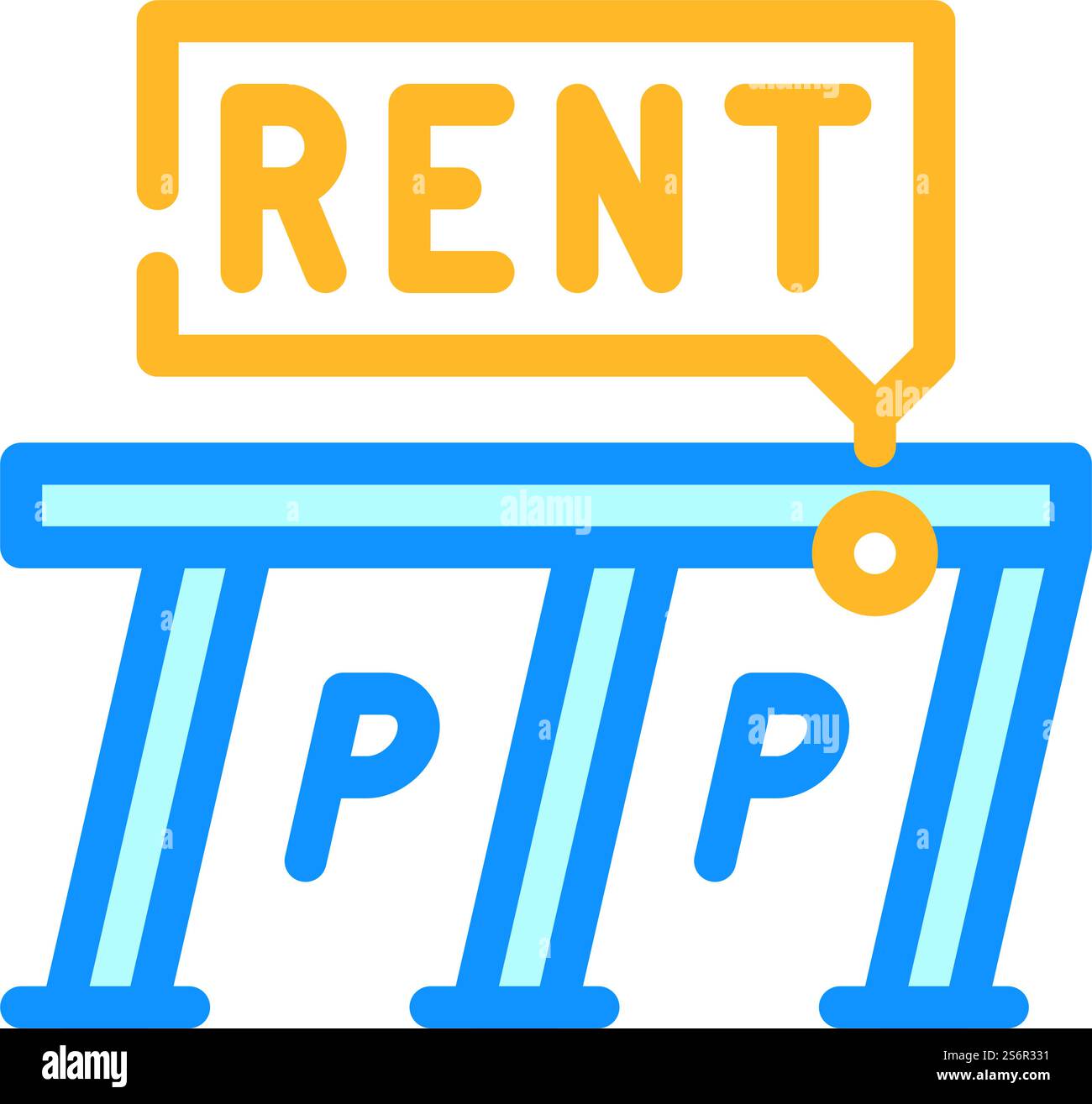 parking rent color icon vector. parking rent sign. isolated symbol ...