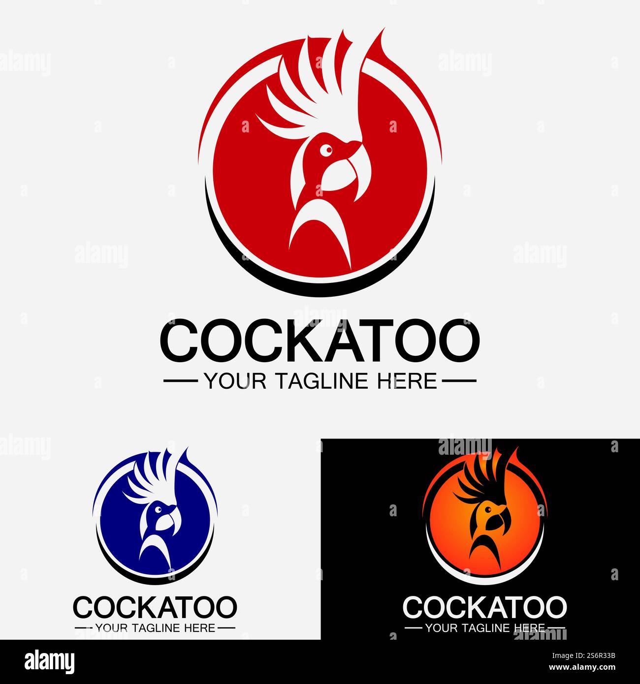 Cockatoo Parrot Bird logo design vector template Stock Vector Image ...