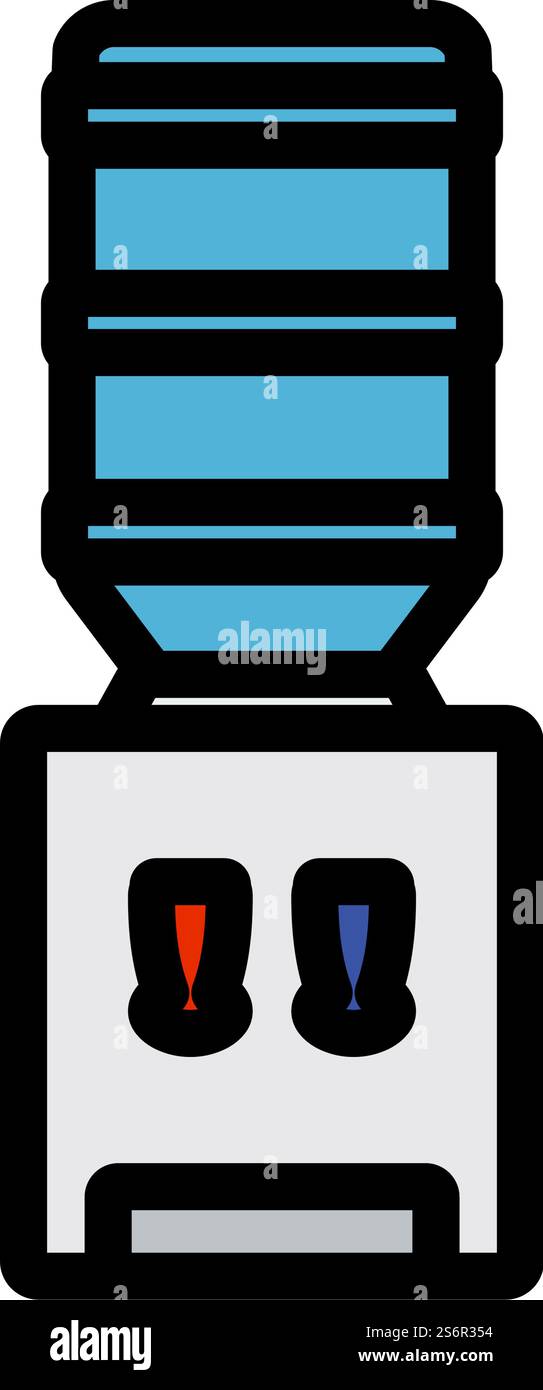 Office Water Cooler Icon. Editable Bold Outline With Color Fill Design ...