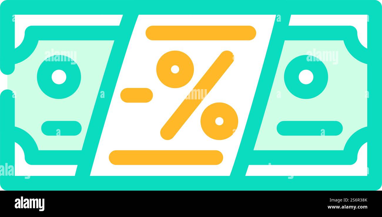 money discount color icon vector. money discount sign. isolated symbol ...