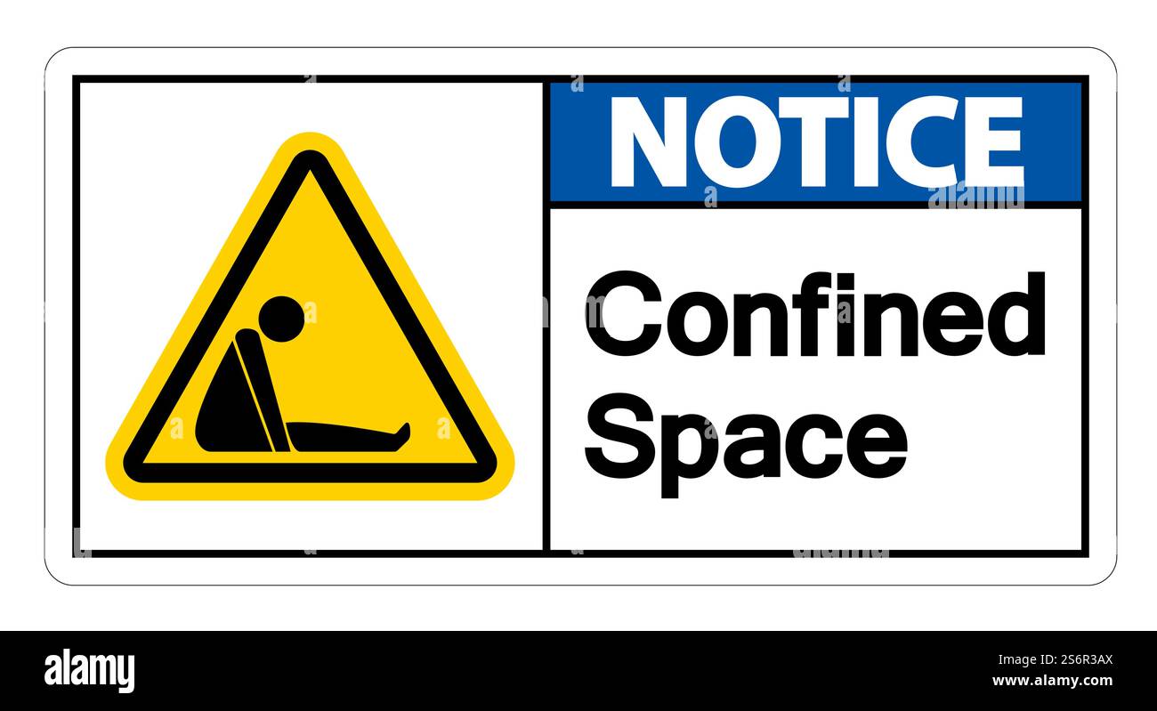 Caution Confined Space Symbol Sign Isolated On White Background Stock ...
