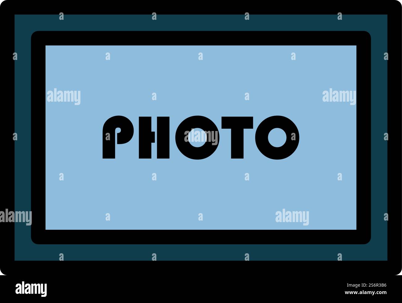 Digital Photo Frame Icon. Editable Bold Outline With Color Fill Design ...