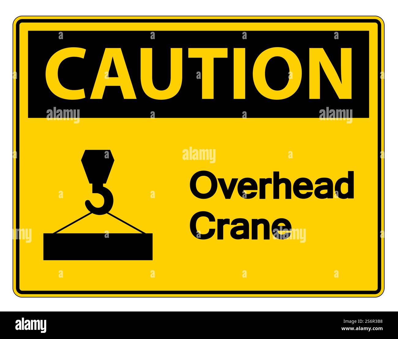 Caution Overhead Crane Symbol Sign On White Background Stock Vector ...