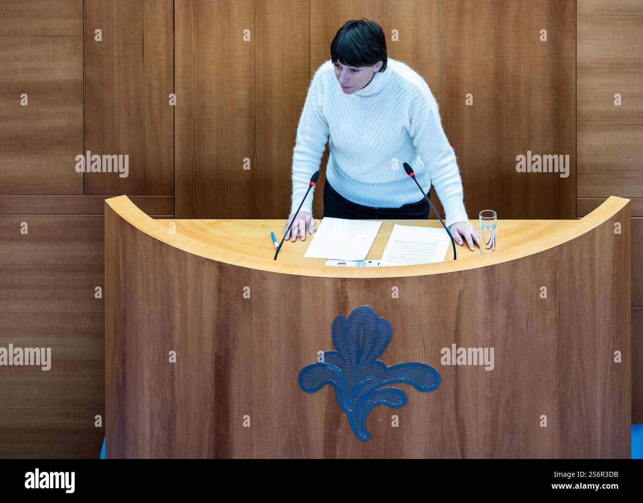 Aline Godfrin MR at the the plenary sitting of the Brussels Regional ...