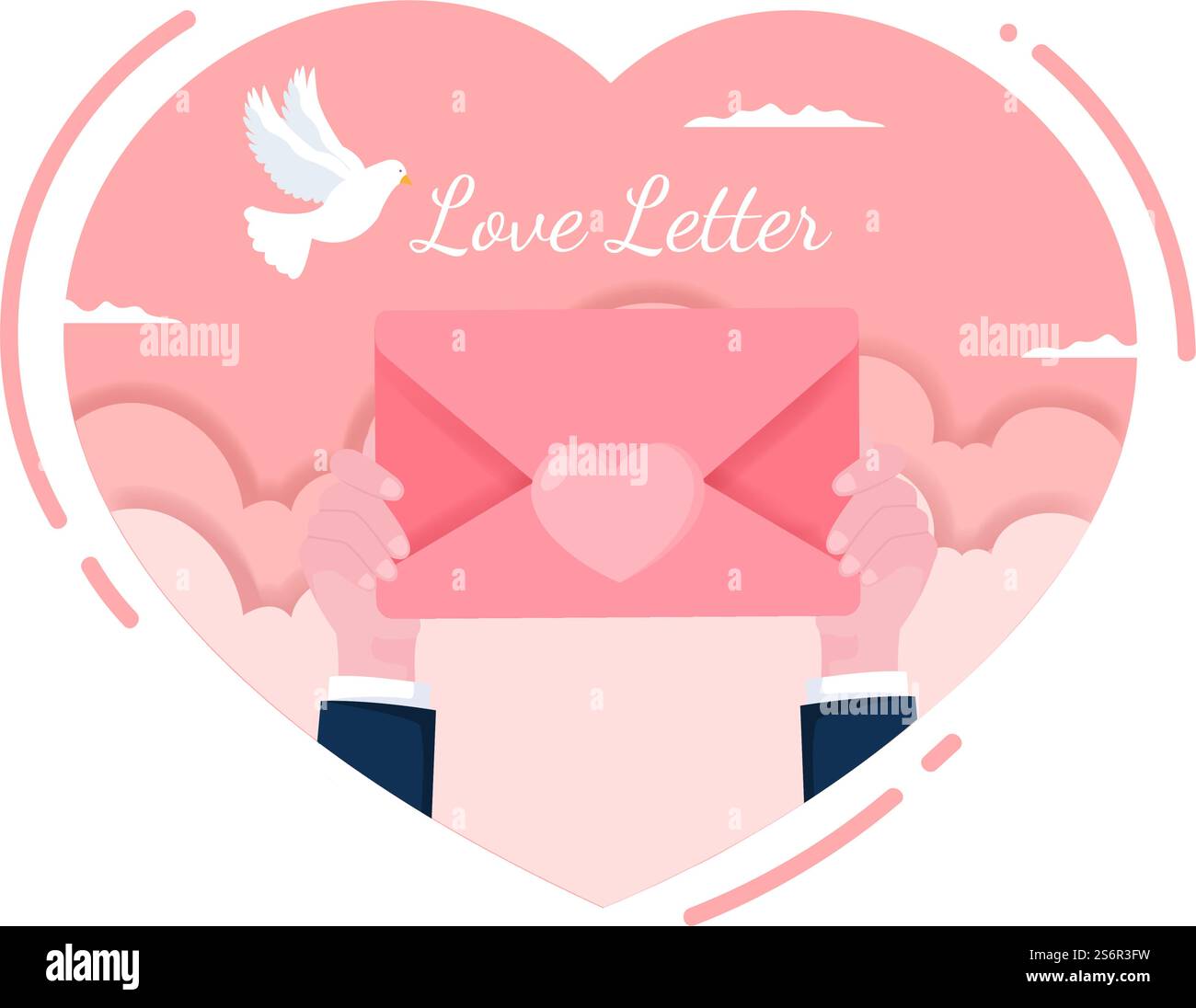 Love Letter Background Flat Illustration for Messages of Fraternity or ...